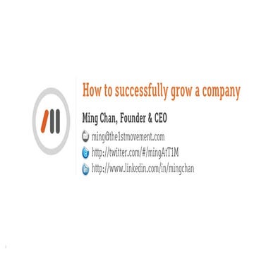 How to successfully grow a company | PPT