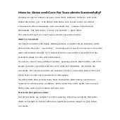 How to grow and care for succulents successfully | PDF