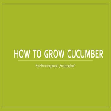 How to grow cucumber | PPTX