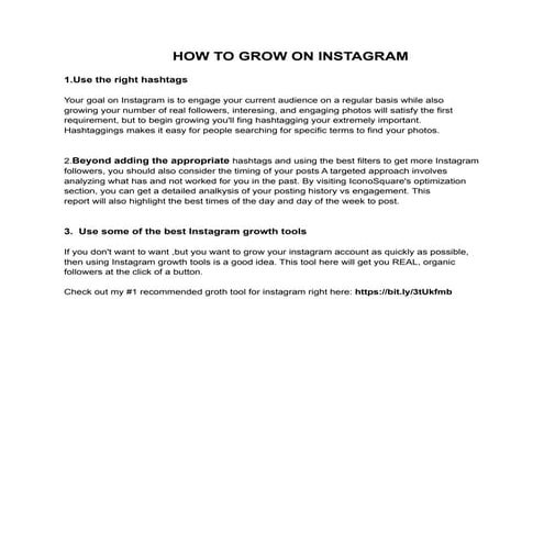 How to grow on instagram | PDF