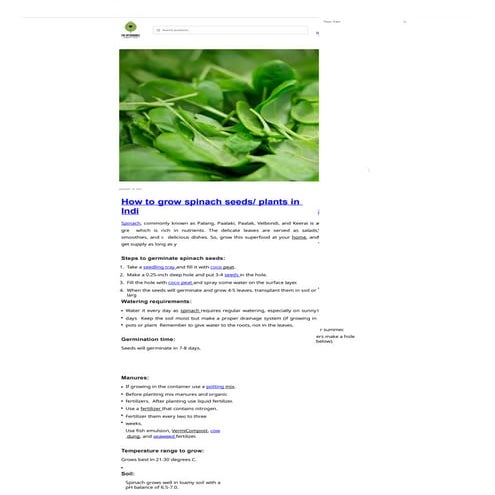 Production technology of spinach | PPTX