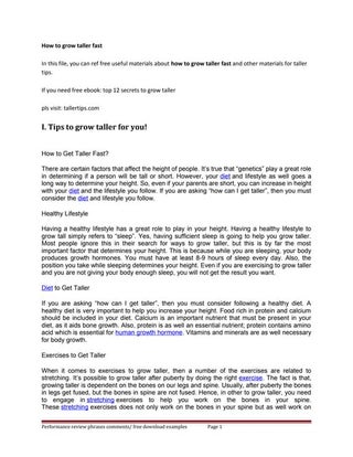 How to grow taller 6 inches in 2 weeks | PDF
