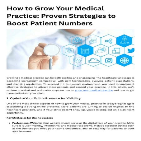 How to Grow Your Medical Practice Proven Strategies to Boost Patient ...