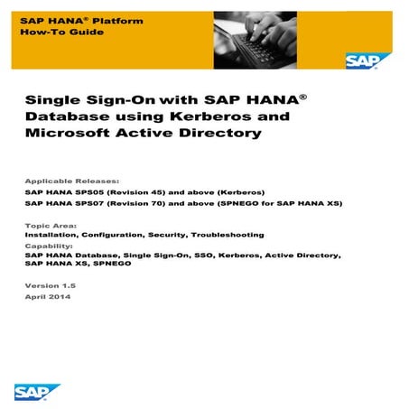 How to hana_sso_kerberos | PDF