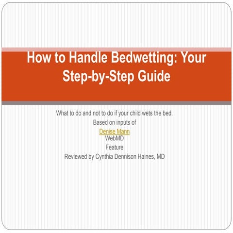 How to handle bedwetting | PPTX
