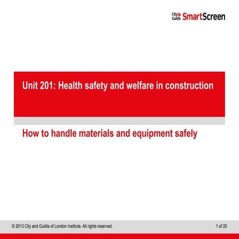 How to handle materials and equipment safely 2 | PDF