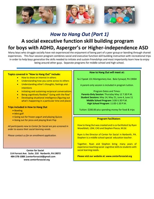 Grade 3/4 How to Hang Out Program - Ryan Wexelblatt | PDF