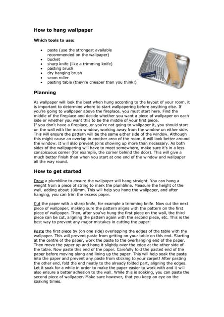 Wallpapering techniques | PDF