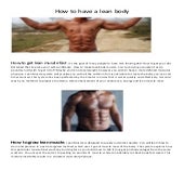 How to have a lean body