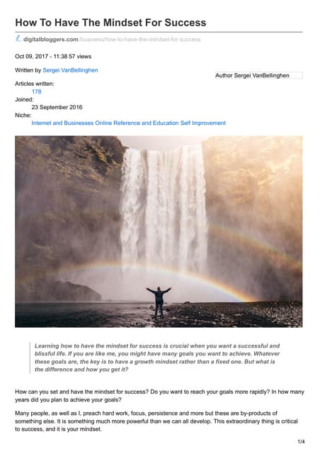 Change Your Mindset in 6 Steps | PPTX