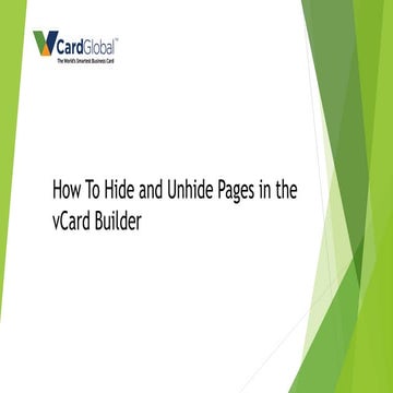 How to hide and unhide pages in the v card | PPT