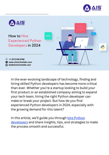 Guide To Hiring Dedicated Python Developers In India.pdf | Web ...