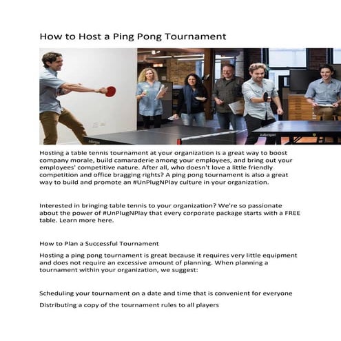 How to host a ping pong tournament | PDF