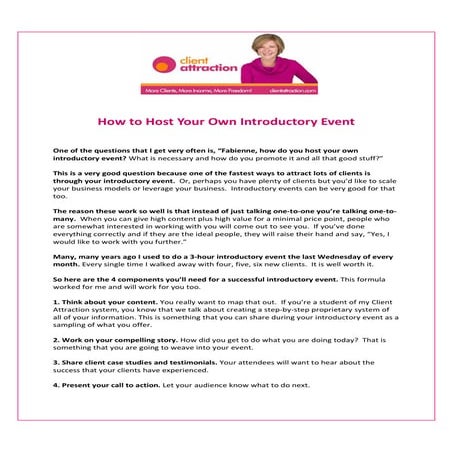 How to host your own introductory event | PDF