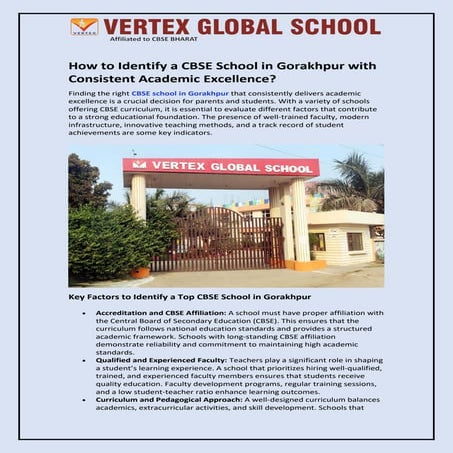 How to Identify a CBSE School in Gorakhpur with Consistent Academic ...