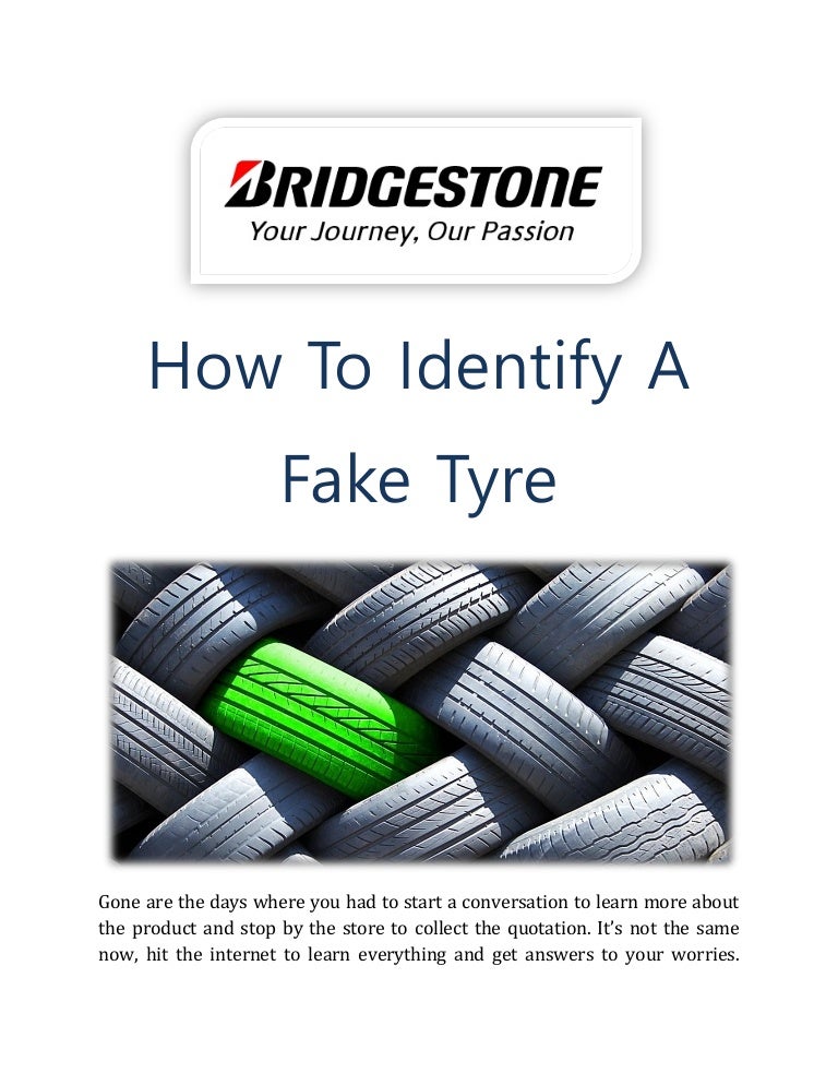 How to identify a fake tyre