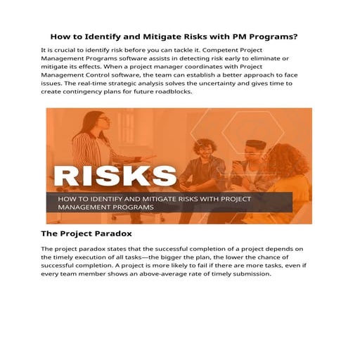 How to Identify And Mitigate Risks with PM Programs? | DOCX ...