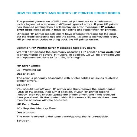 HOW TO IDENTIFY AND RECTIFY HP PRINTER ERROR CODES.docx