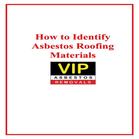 How to Identify Asbestos Roofing Materials | PDF