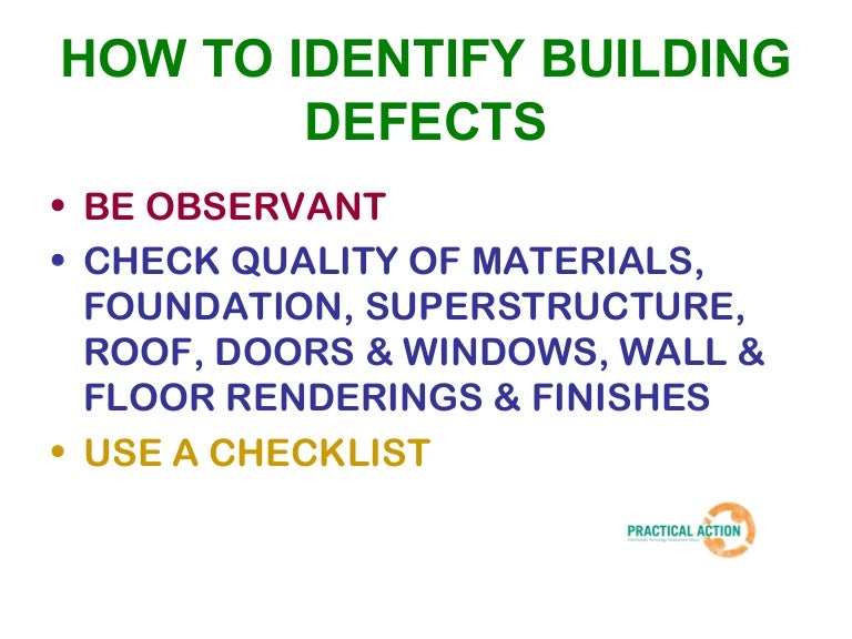 How to identify building defects