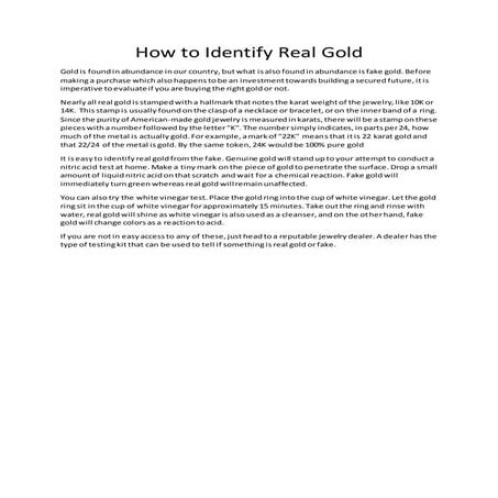 How to identify real gold | DOCX