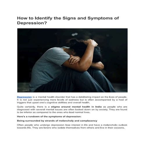 How to identify the signs of depression? | PDF