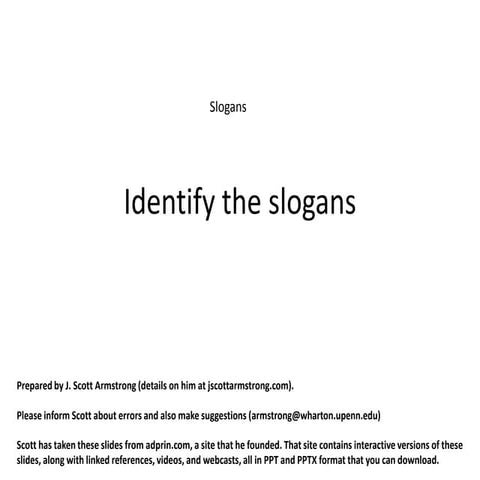 How to identify slogans | PPT