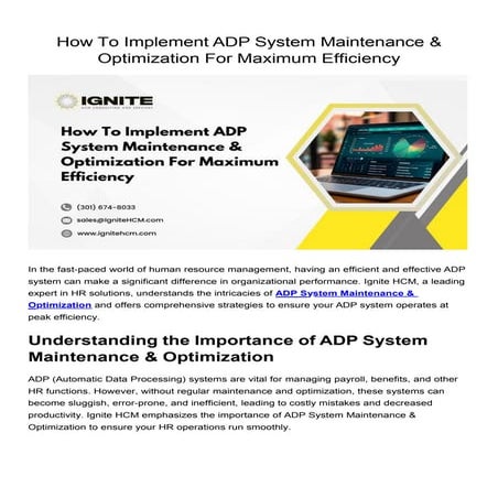 How To Implement ADP System Maintenance & Optimization For Maximum Efficiency.pdf