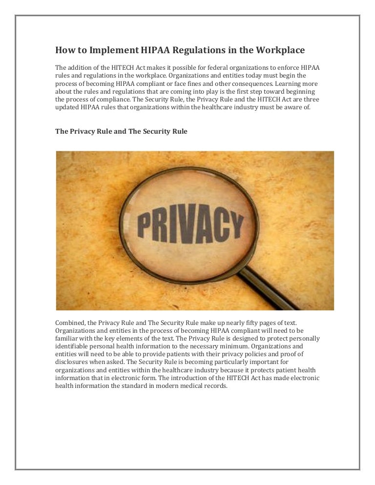 How To Implement Hipaa Regulations In The Workplace how-to-implement-hipaa-regulations-in-the-workplace