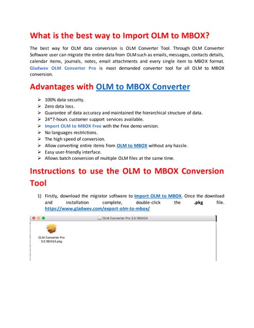 Free olm to mbox conversion | PDF
