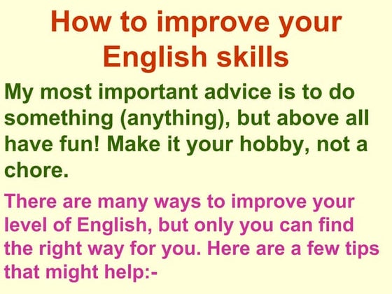 Tips for speaking english | PPT