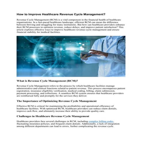How to improve healthcare revenue cycle management.pdf