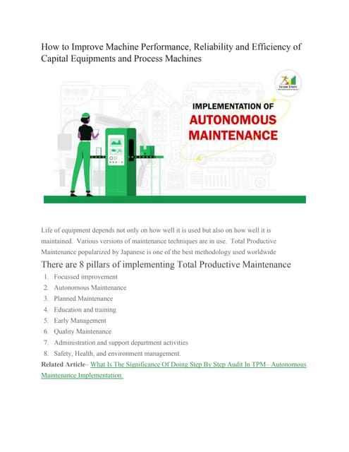 TPM-QM-Training Material as Per JIPM Methodology | PPT | Auto Repair ...