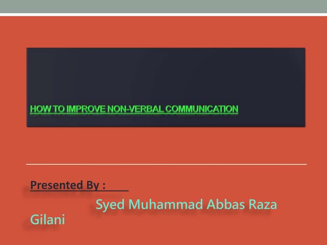 Functions of non-verbal communications | PPTX