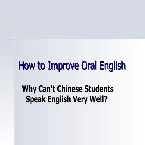 How To Improve Oral English | PPT
