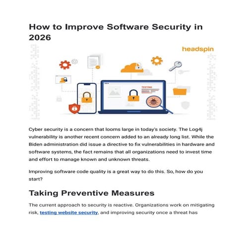 How to Improve Software Security in 2026 | PDF