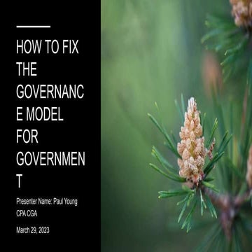 How to improve the Governance Model for the Public Sector (All Levels ...