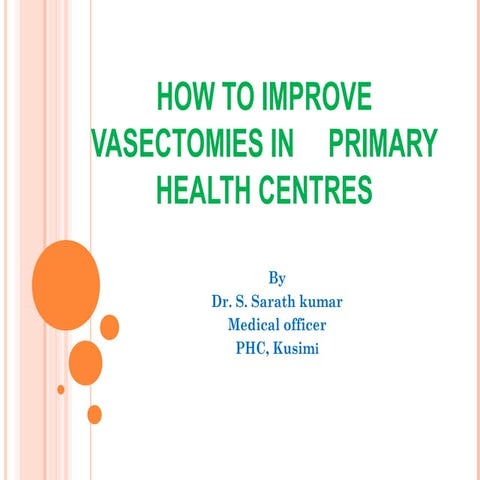 How to improve vasectomies in primary health centres | PPT