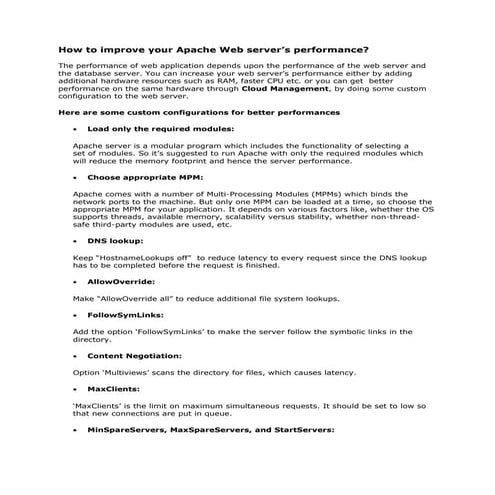 How To Improve Your Apache Web Server S Performance Pdf