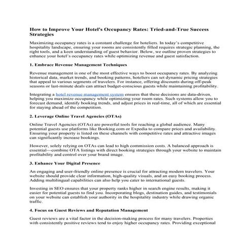 How to Improve Your Hotel's Occupancy Rates_ Tried-and-True Success ...