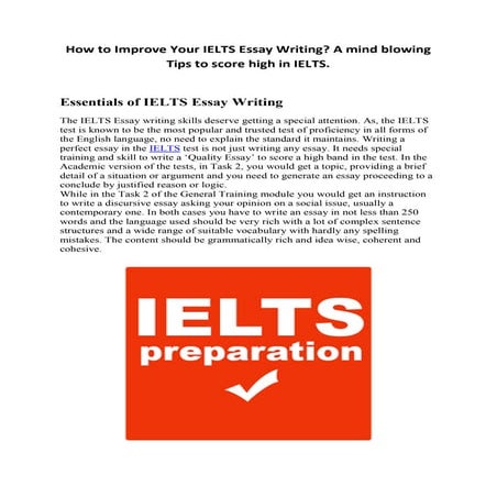 How to Improve Your IELTS Essay Writing? A mind blowing Tips to score ...