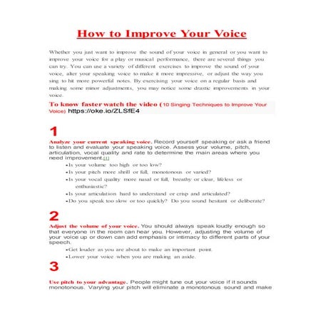 How to improve your voice | DOCX