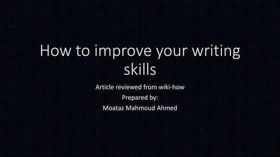 How to write a book | PPT