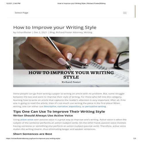 How To Improve Your Writing Style | PDF