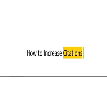 How to increae citations | PPT
