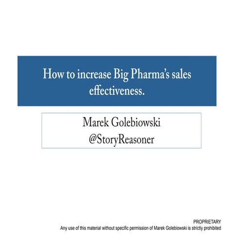 How to increase big pharma’s sales effectiveness. | PDF