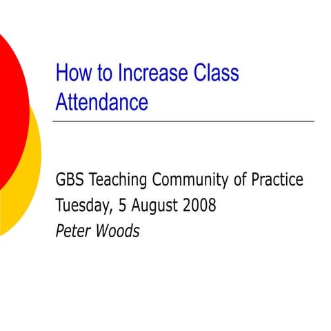 How To Increase Class Attendance | PPT