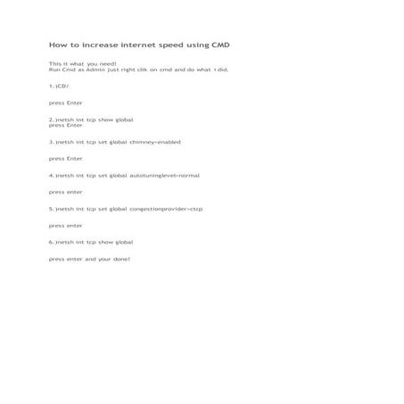 How to increase internet speed using cmd | DOCX