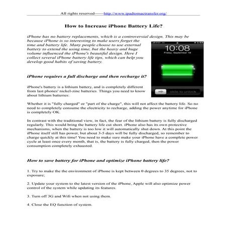 How to increase iphone battery life | DOC