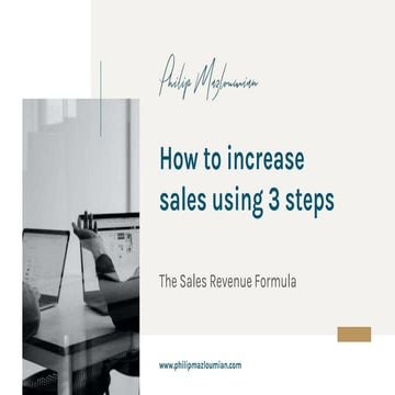 How to increase sales using the 3 steps of the sales revenue formula | PPT